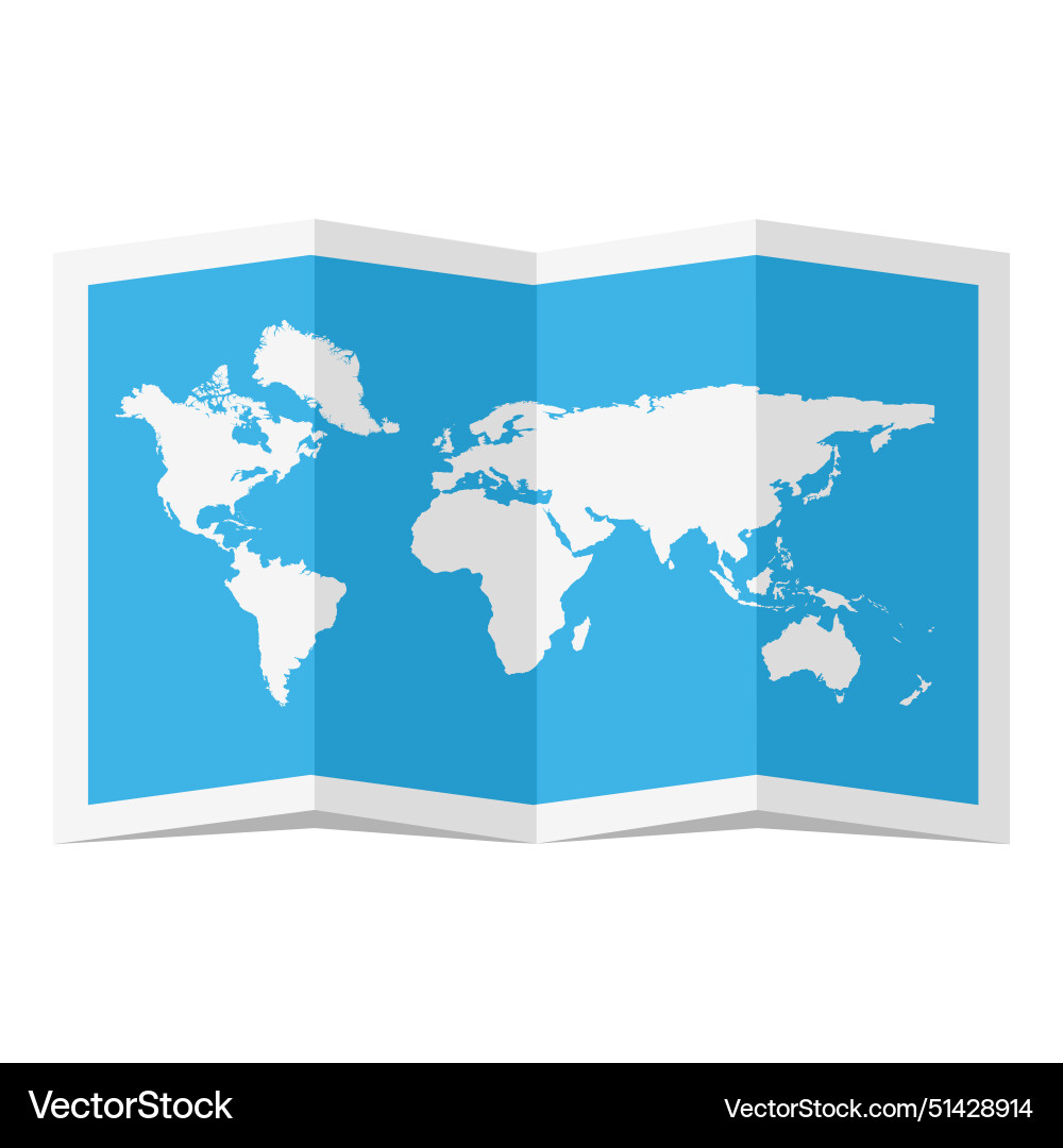 Folded world map Royalty Free Vector Image - VectorStock