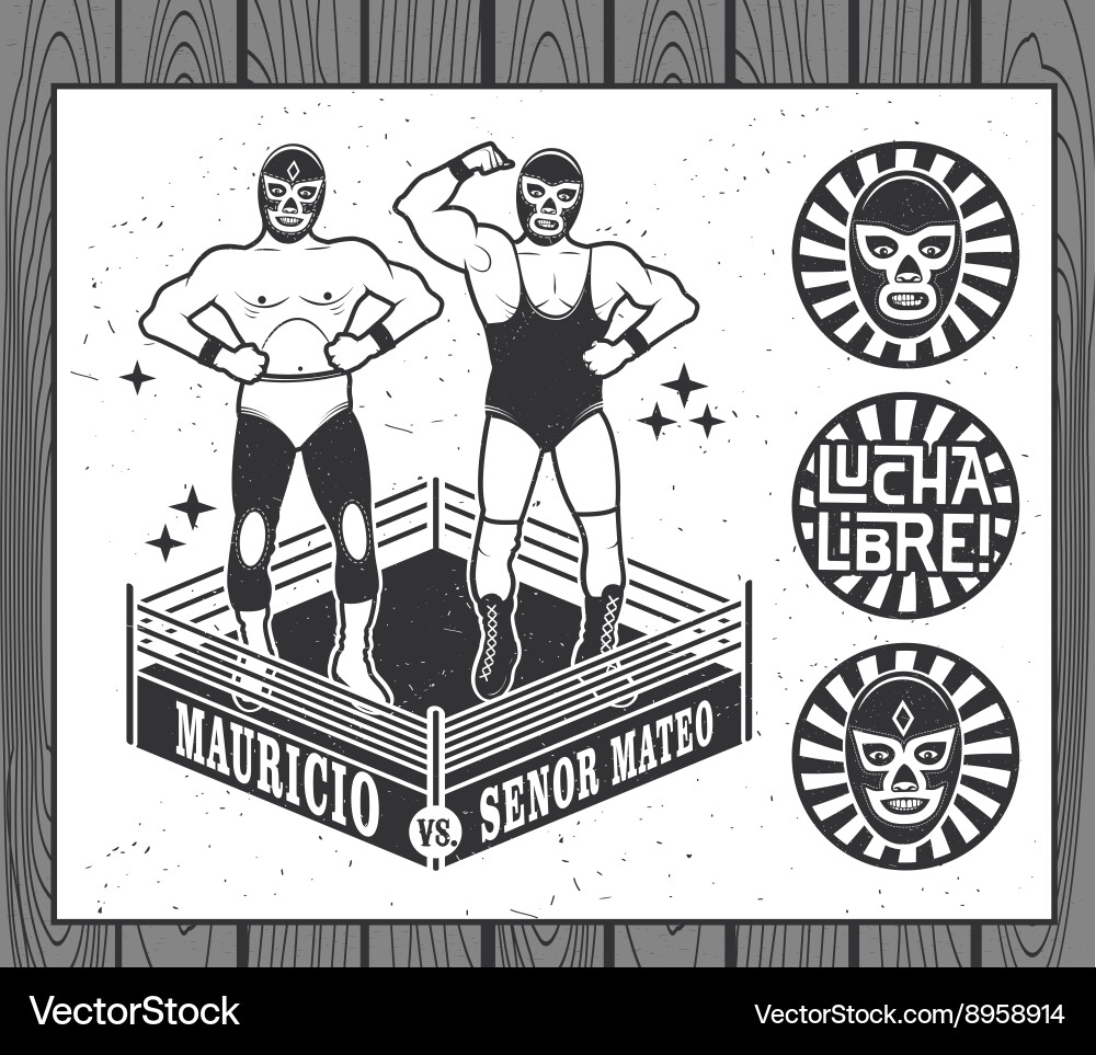 Lucha libre collection Royalty Free Vector Image