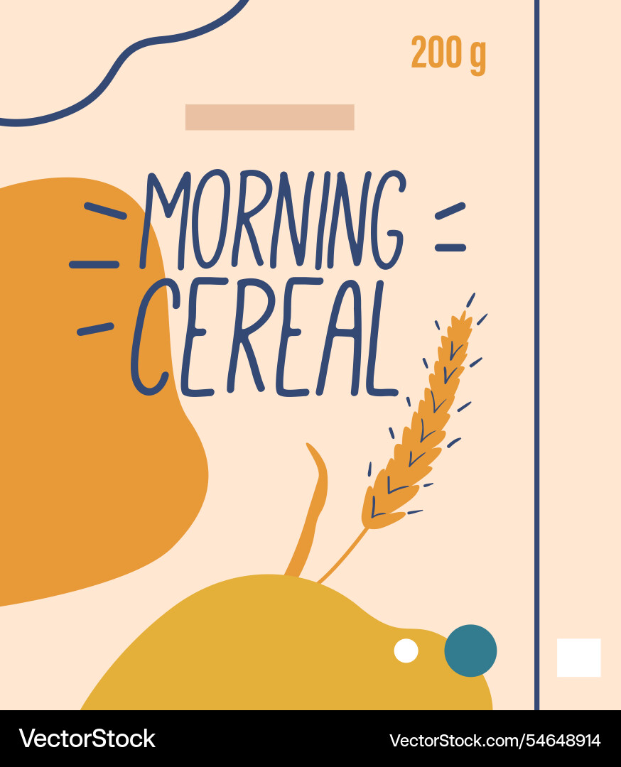 Morning cereal box pack Royalty Free Vector Image