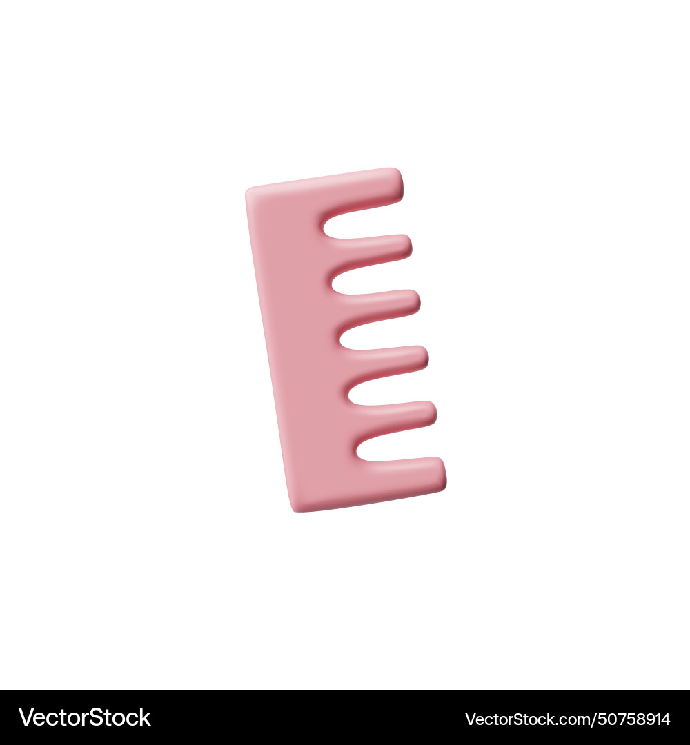 Pink hair comb Royalty Free Vector Image - VectorStock