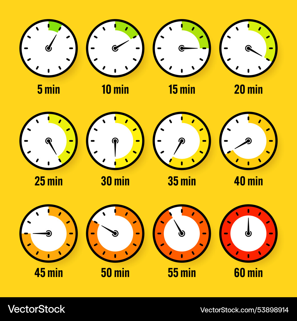 Stopwatch Icons Colorful Simple Chronometer Time Vector Image