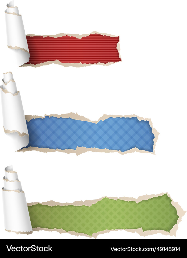 Torn paper with retro styled wallpaper behind Vector Image