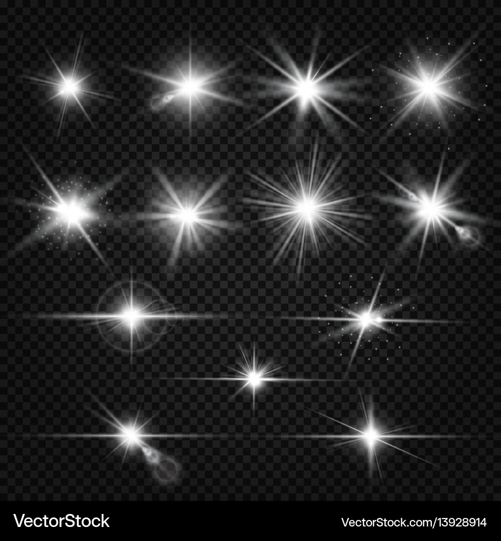 Twinkle lens flares glare lighting effects Vector Image