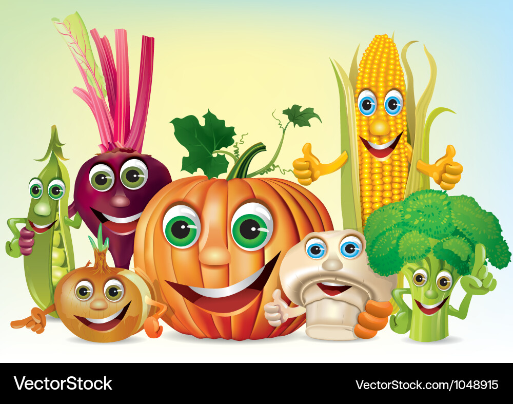 Company of vegetables Royalty Free Vector Image