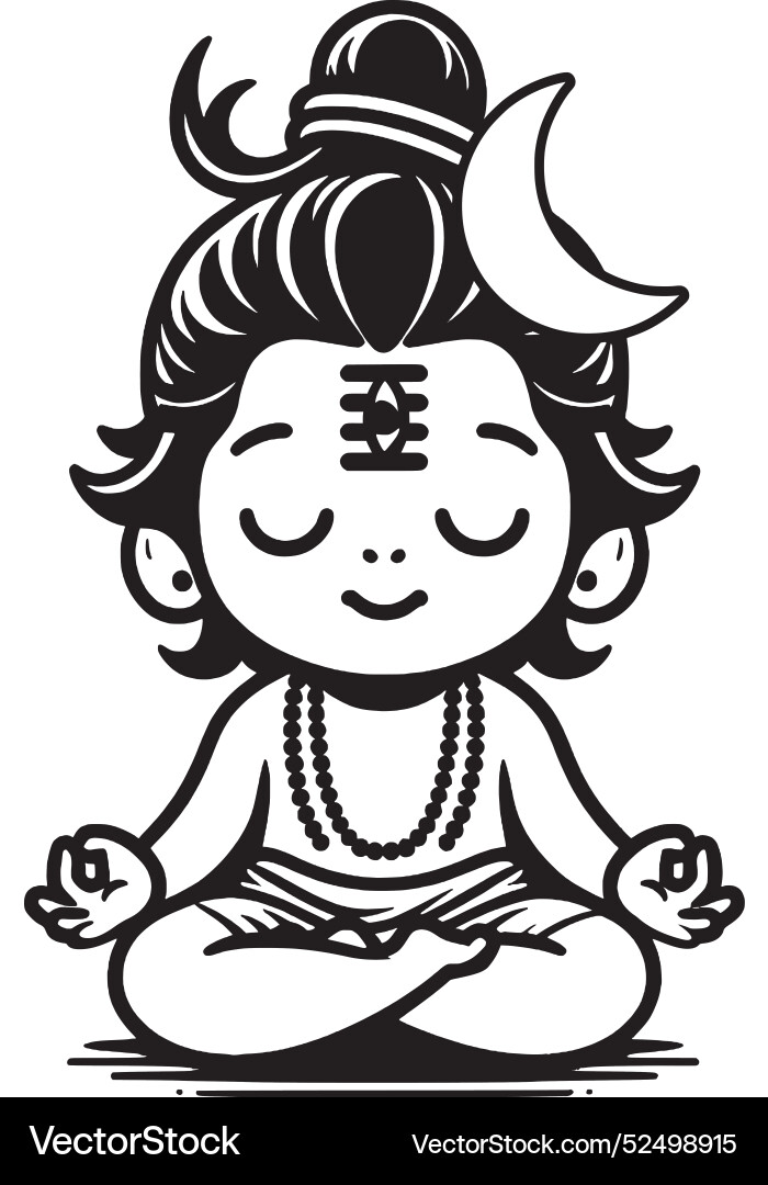 Divine shiva sacred art Royalty Free Vector Image