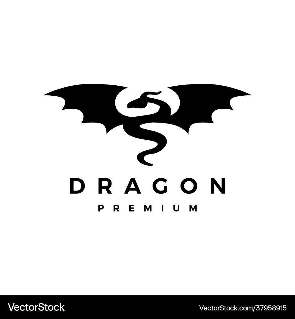 Dragon wing logo icon Royalty Free Vector Image
