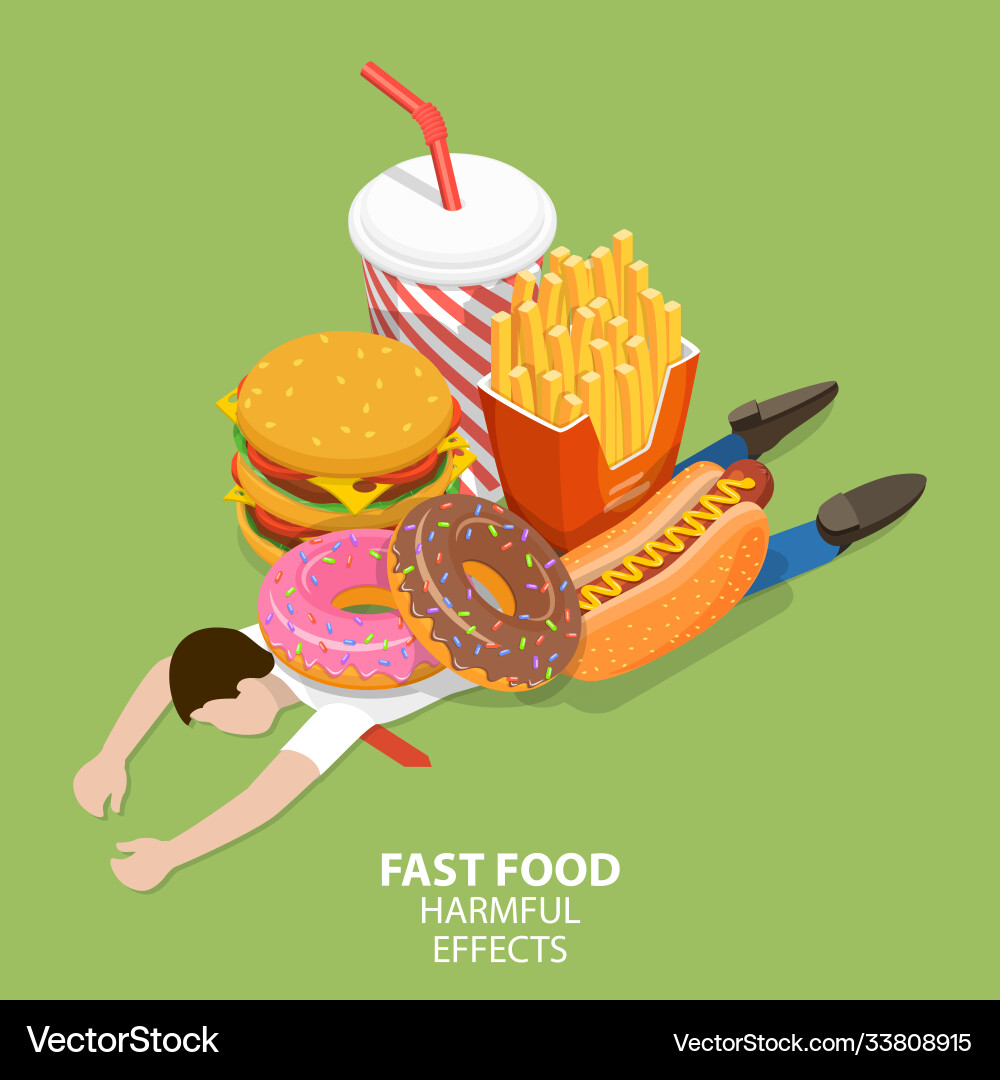 Fast Food Risks and Health – Royalty-Free Vector | VectorStock
