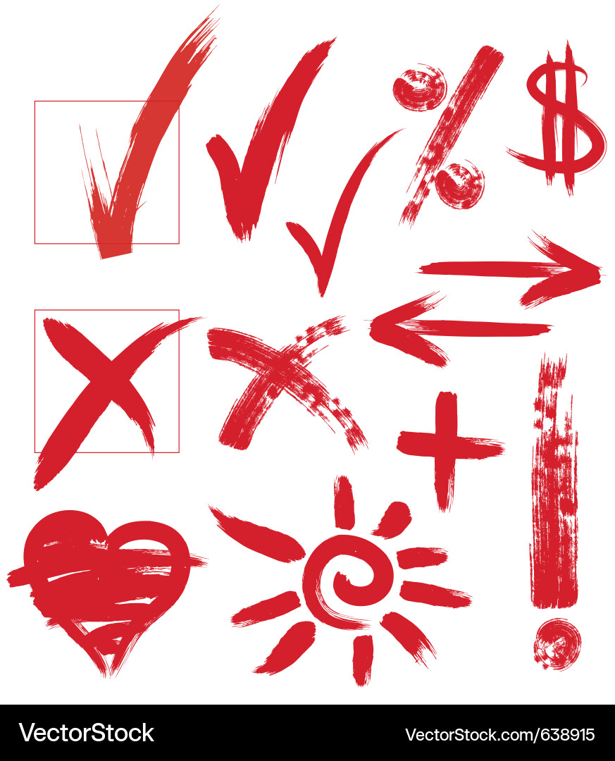 Handwritten marks Royalty Free Vector Image - VectorStock