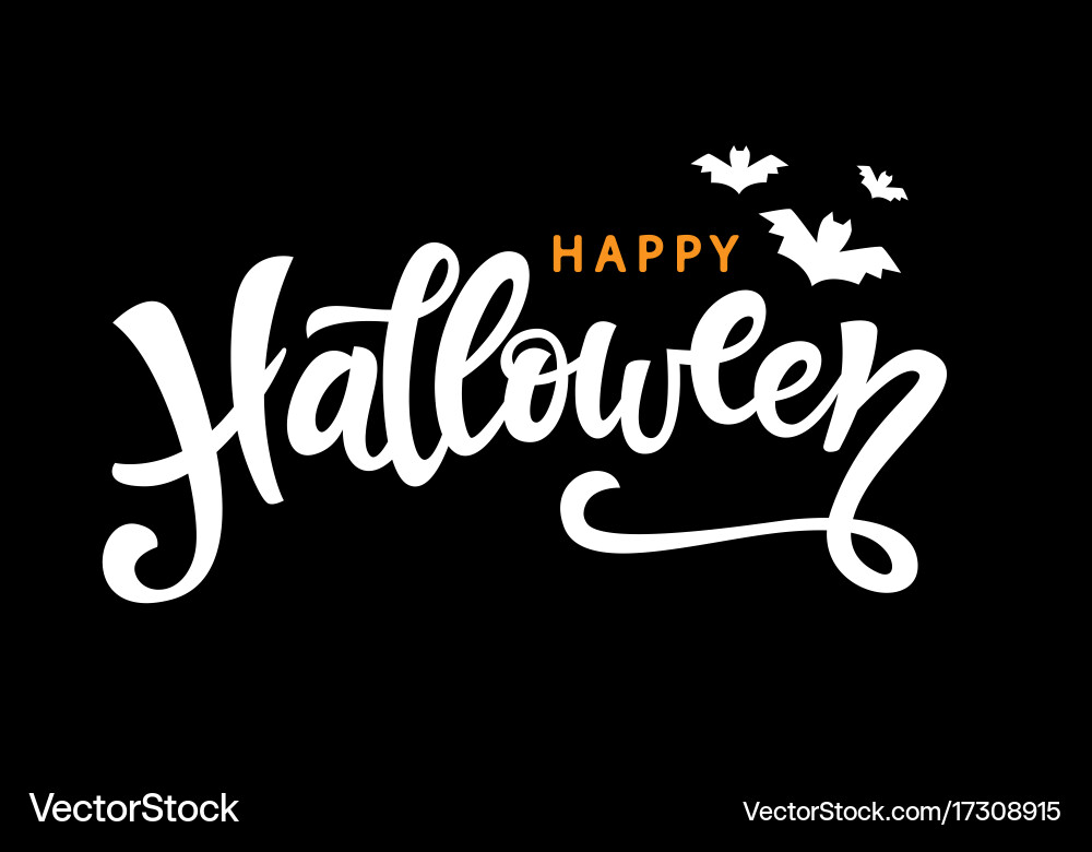Happy halloween handwritten lettering Royalty Free Vector