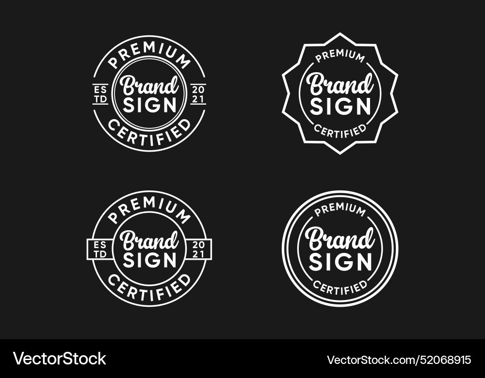 Original seal stamp set design premium Royalty Free Vector