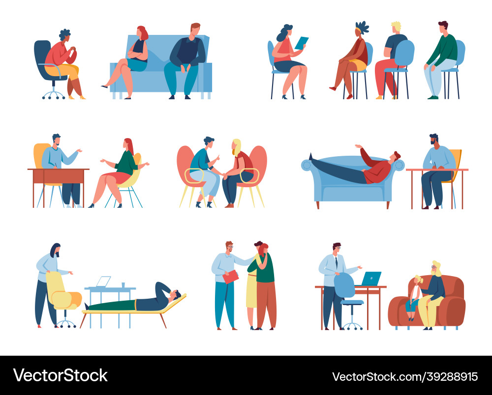 Psychotherapy treatment and counseling session Vector Image