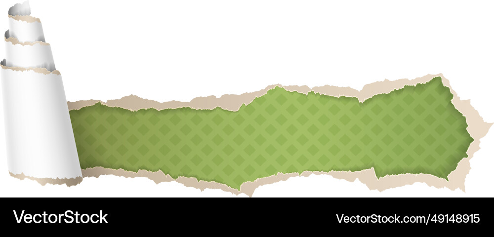 Torn paper with retro styled wallpaper behind Vector Image