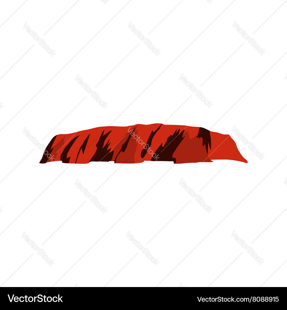 Uluru Flat Icon - Red Rock Royalty Free Vector Image