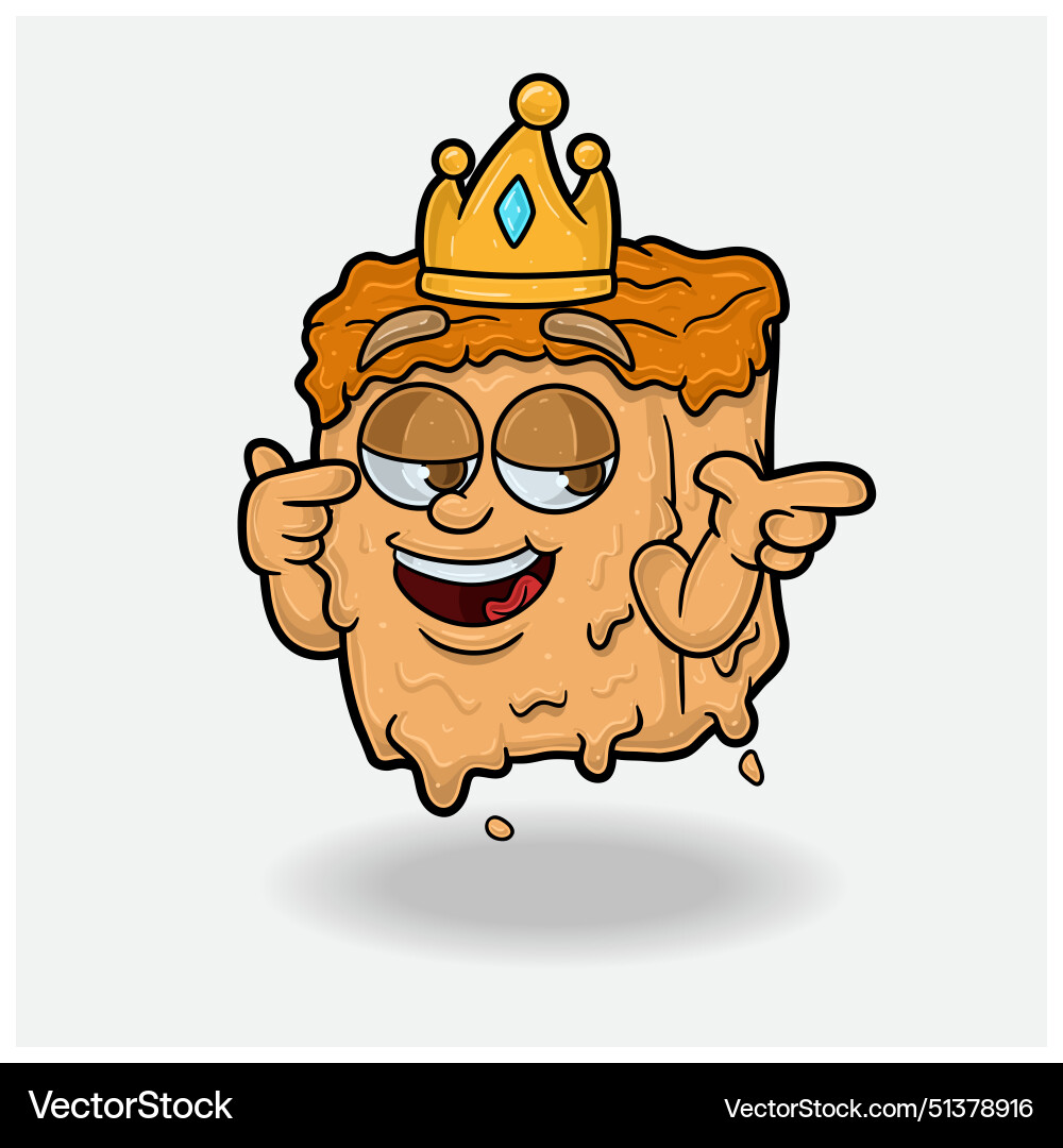 Caramel mascot cartoon with smug expression Vector Image