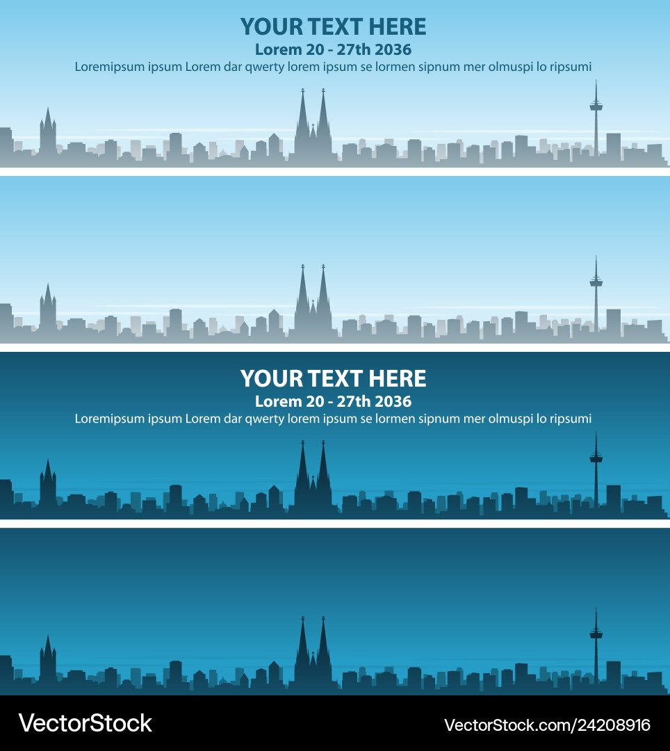 Cologne skyline event banner Royalty Free Vector Image