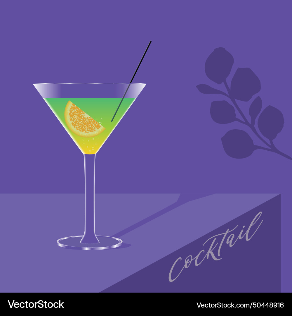 Colored detailed cocktail Royalty Free Vector Image