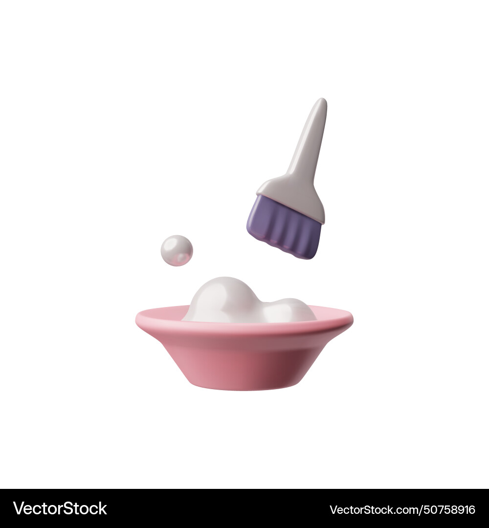 Hair dye tools 3d style Royalty Free Vector Image