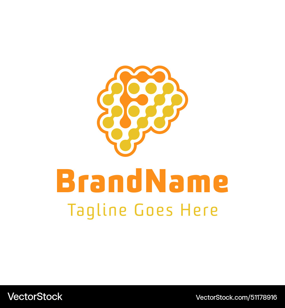 Letter f brain wave logo for business related Vector Image