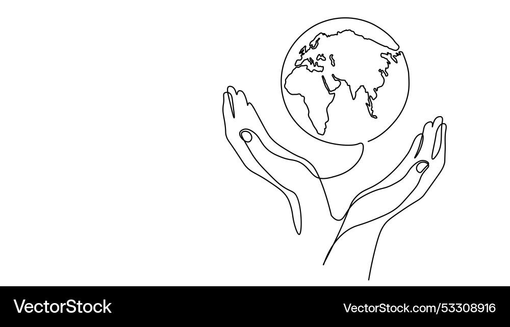 Line art globe earth point asia Royalty Free Vector Image