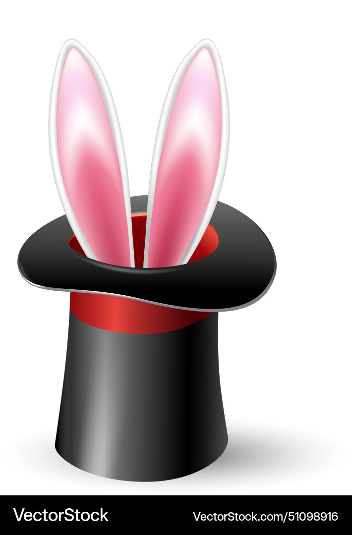 Magic hat with bunny ears Royalty Free Vector Image