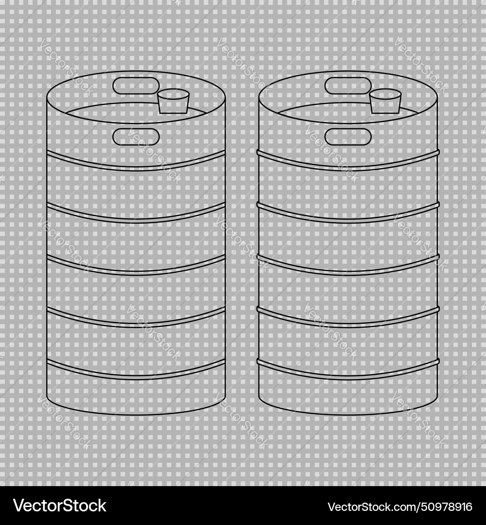 Metal beer kegs Royalty Free Vector Image - VectorStock