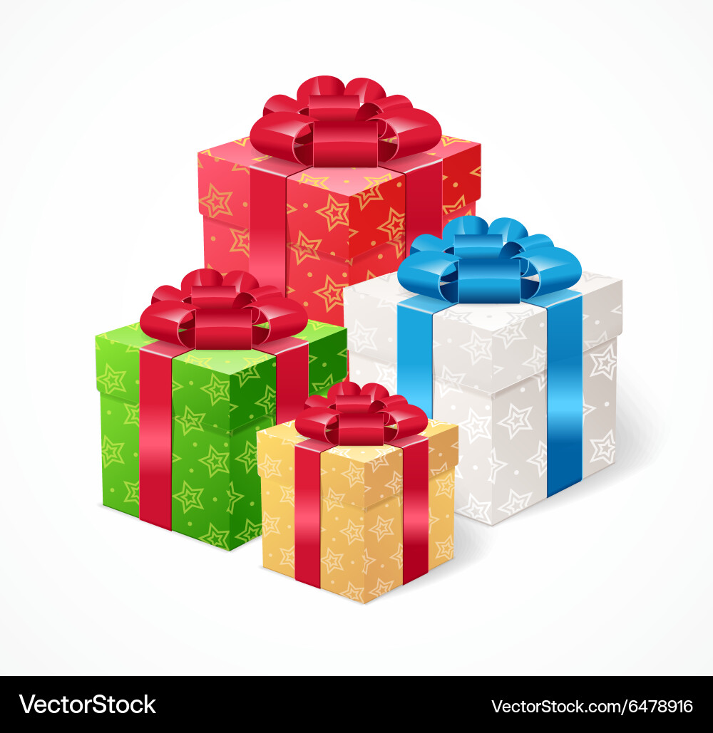 Present box set Royalty Free Vector Image - VectorStock