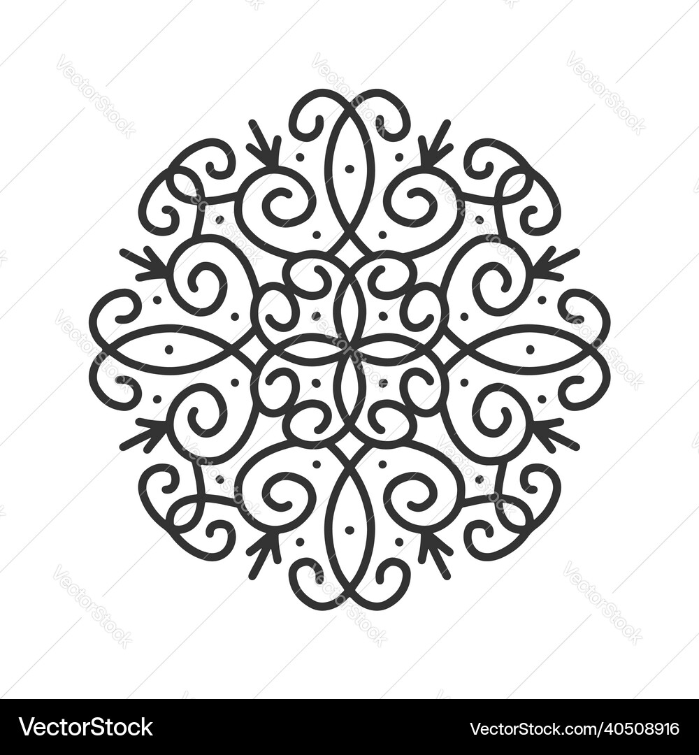 Round vintage pattern in eastern style ornate Vector Image