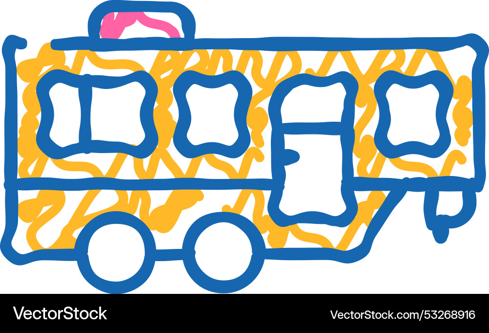 Trailer mobile home icon doodle Royalty Free Vector Image