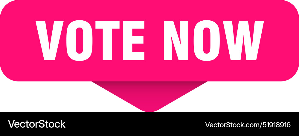 Vote now sticker sign on transparent Royalty Free Vector