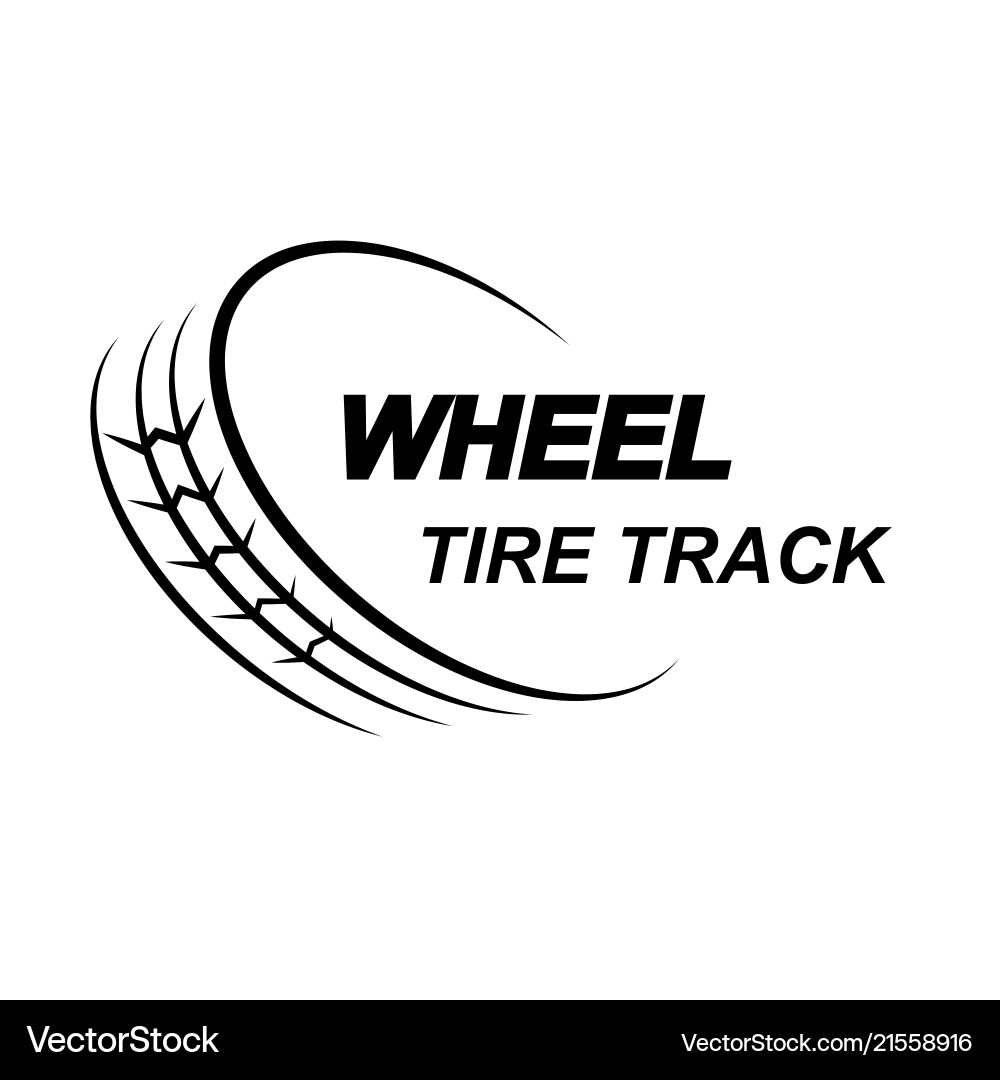 Wheel tire track logo Royalty Free Vector Image