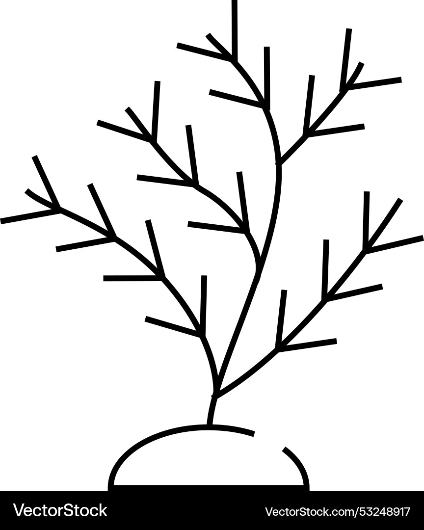 Aquatic coral line icon Royalty Free Vector Image