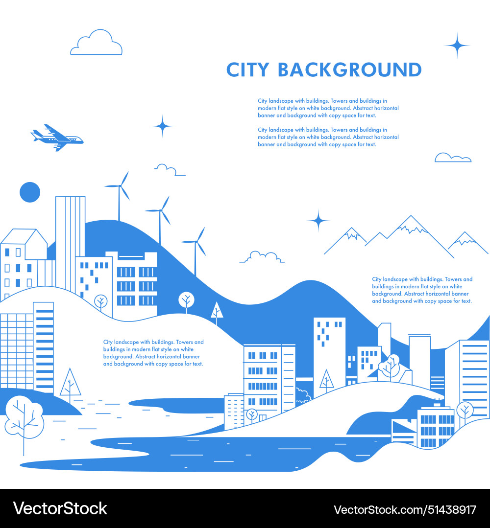 City landscape with buildings Royalty Free Vector Image