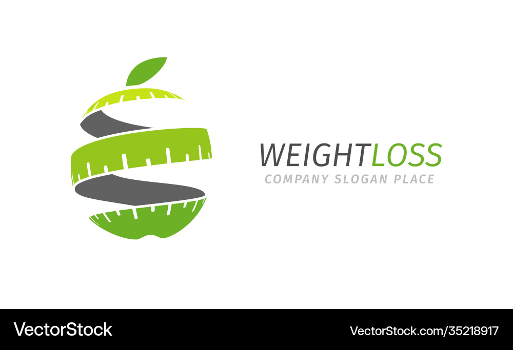 Fitness logo concept lose weight program Vector Image