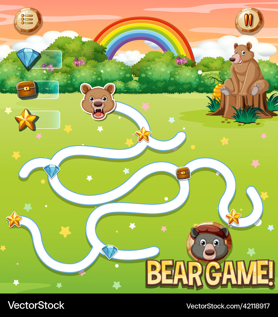 Fun animal boardgame template Royalty Free Vector Image