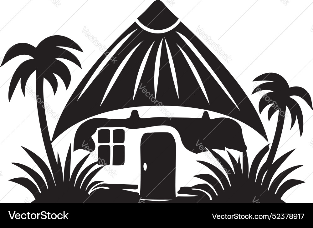 Grassland gateway emblematic african hut logo Vector Image