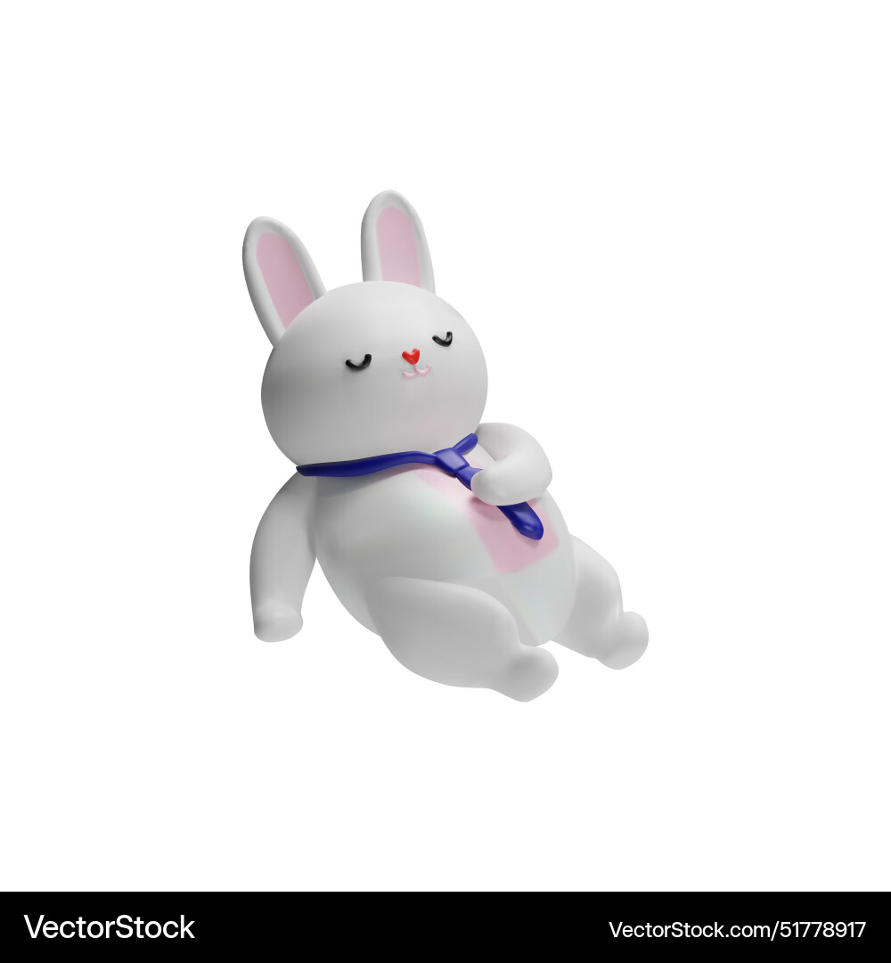 Lovely little rabbit sleeping 3d icon cute Vector Image