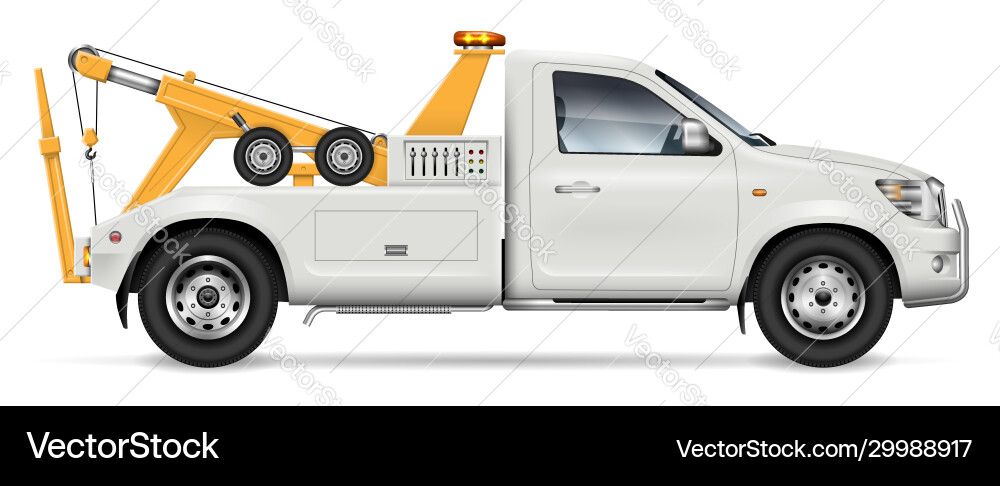 Realistic tow truck Royalty Free Vector Image - VectorStock