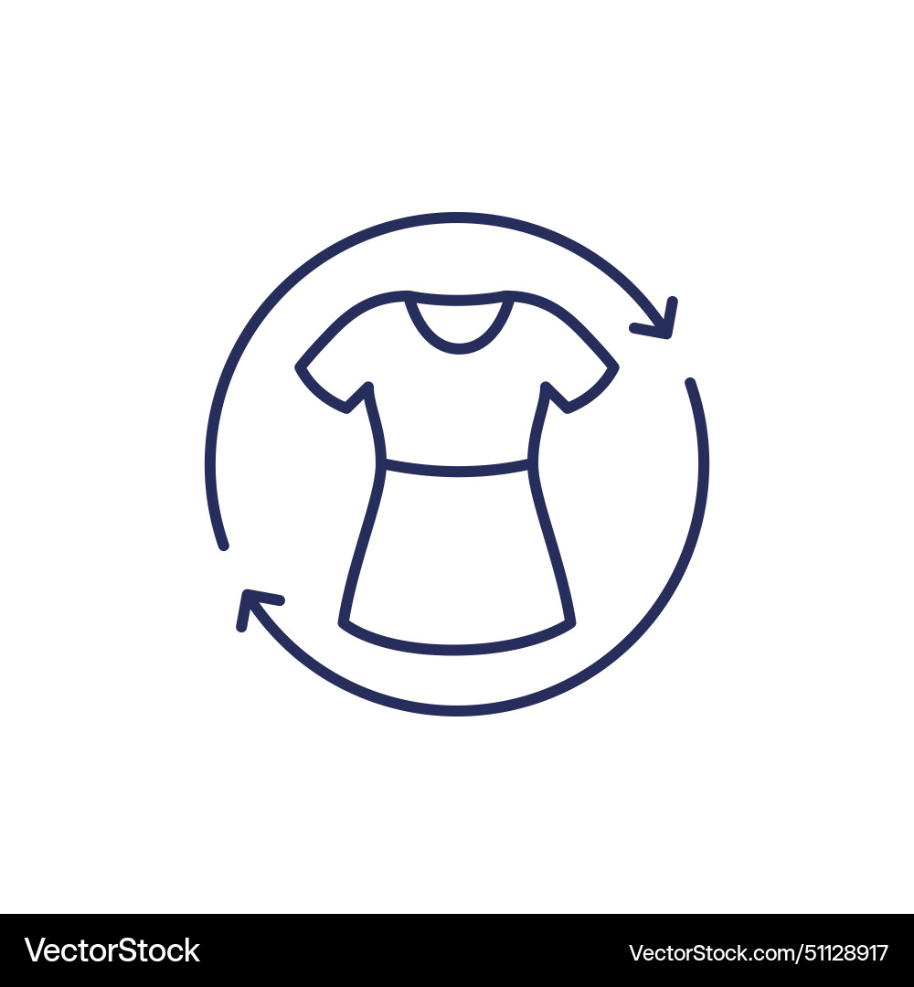 Recycling clothes reuse old dress line icon Vector Image