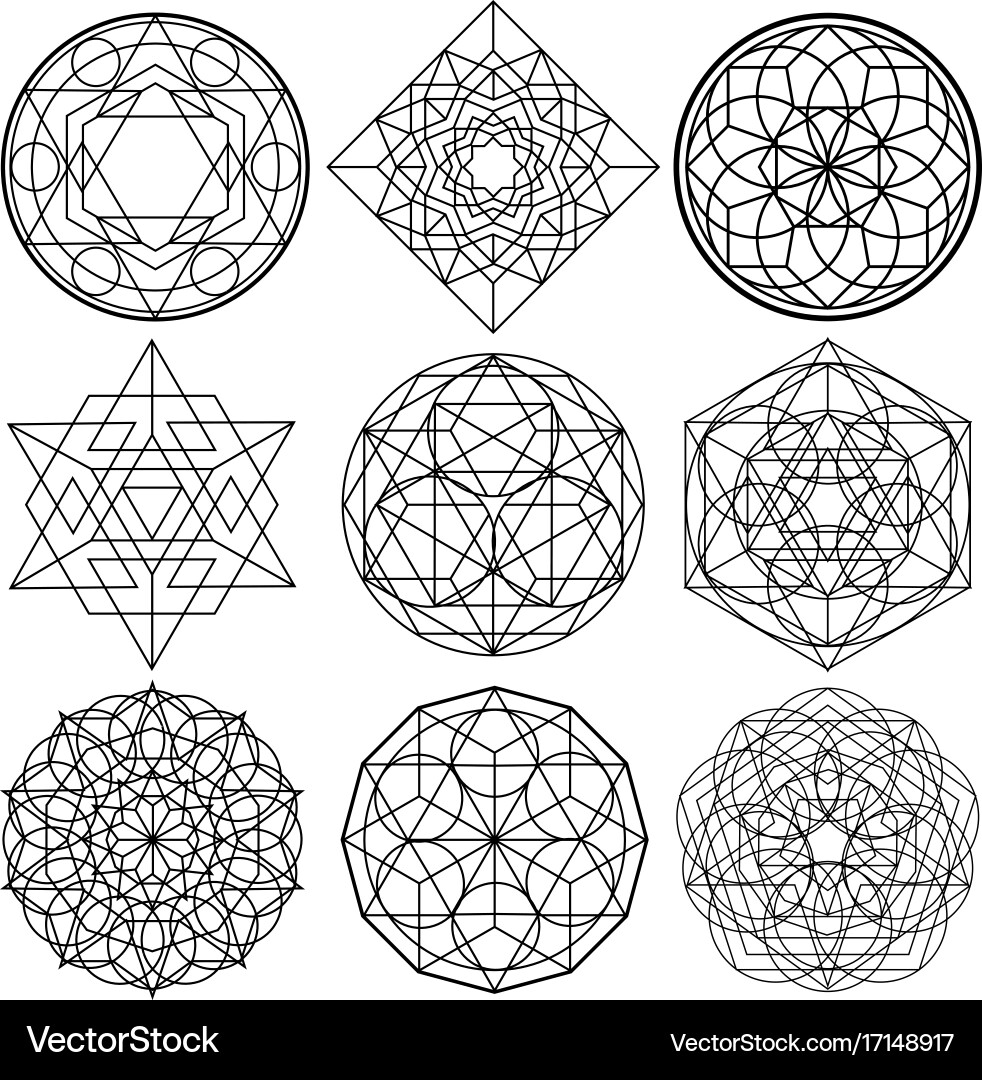 Sacred Geometry - Interlocking Symbols Royalty Free Vector
