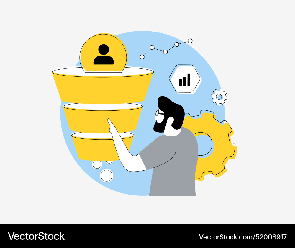 Sales funnel optimization - lead generation Vector Image