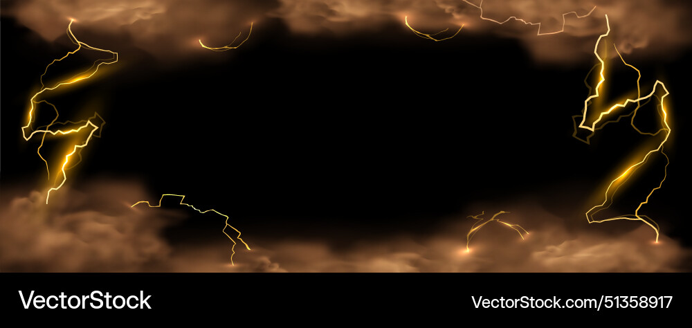 Stormy sky with lightning and smoke Royalty Free Vector