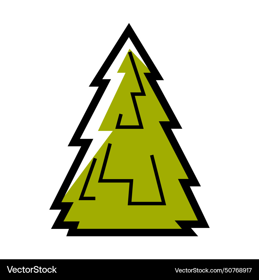 Stylized of fir tree nature icon Royalty Free Vector Image
