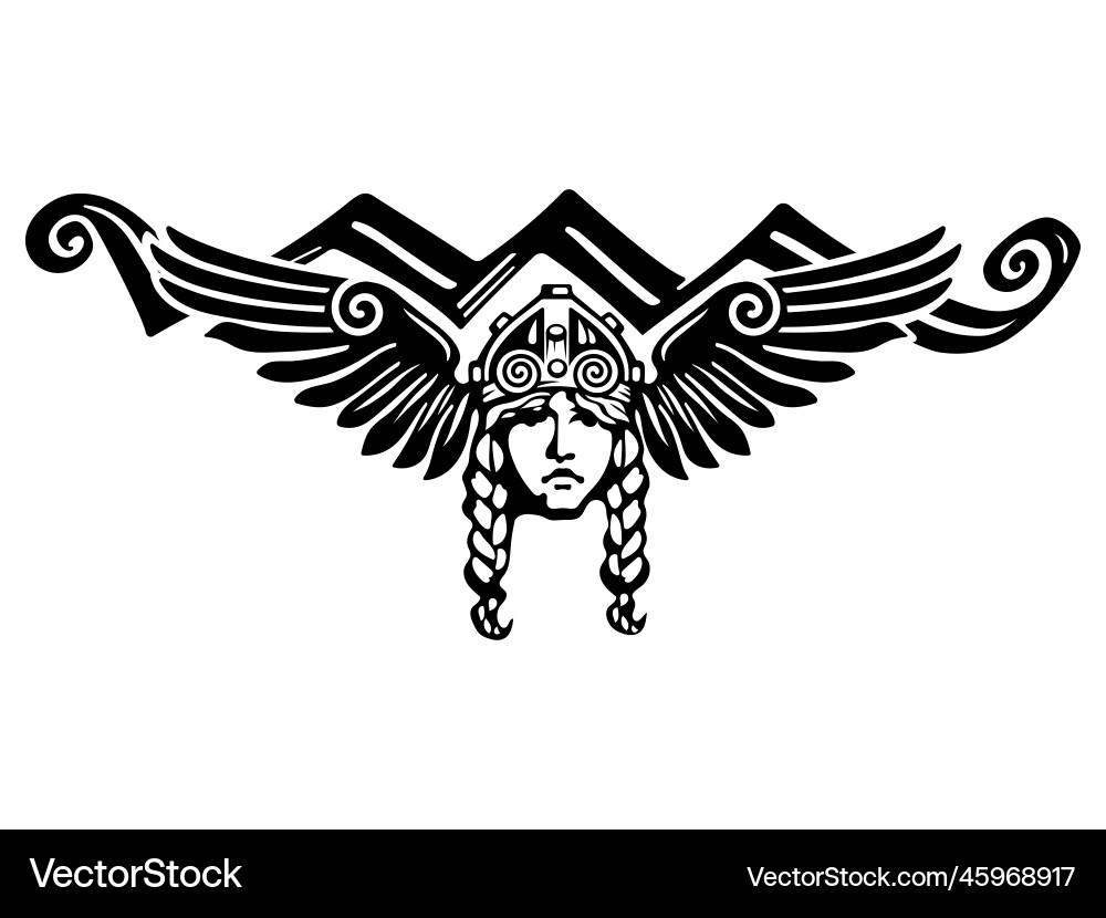 Viking design valkyrie in a winged helmet image Vector Image