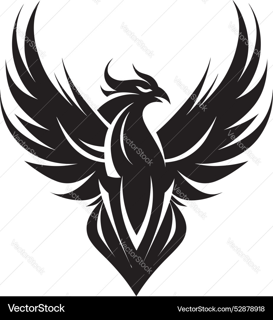 Abstract phoenix artwork mystic firebird logo Vector Image