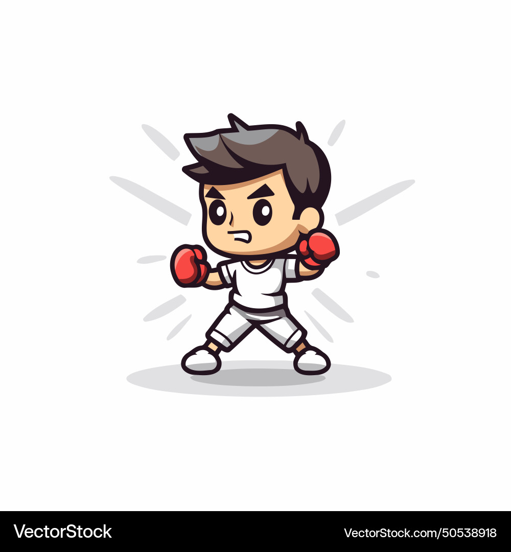Boxing boy cartoon mascot character design Vector Image