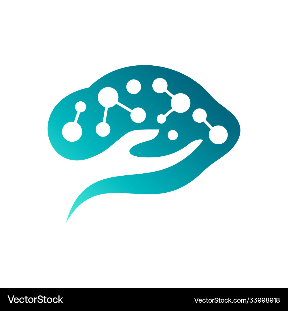 Brain hand logo Royalty Free Vector Image - VectorStock