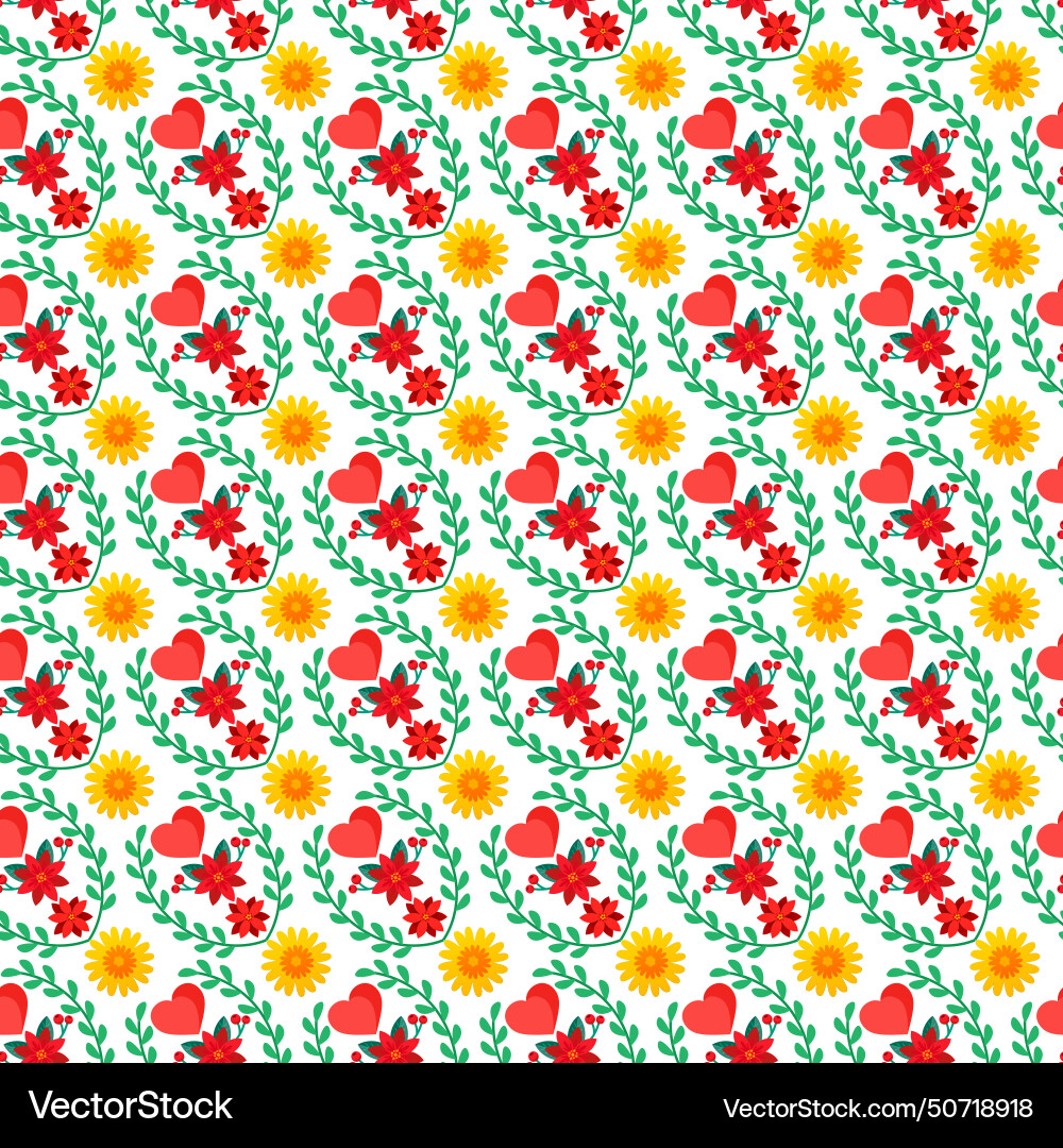 Colorful hand drawn flowers seamless pattern Vector Image