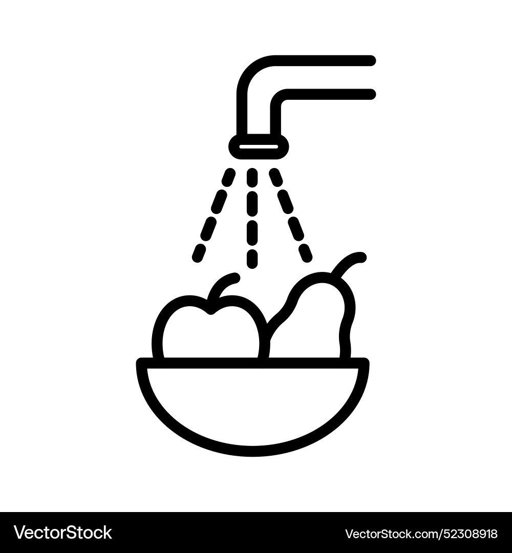 Fruits washing icon linear logo mark in black Vector Image