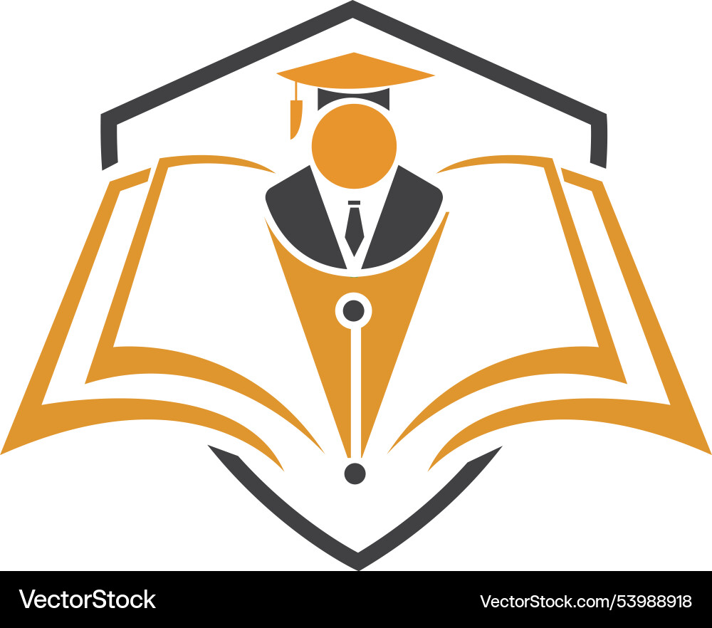 Higher learning logo reaching star education Vector Image
