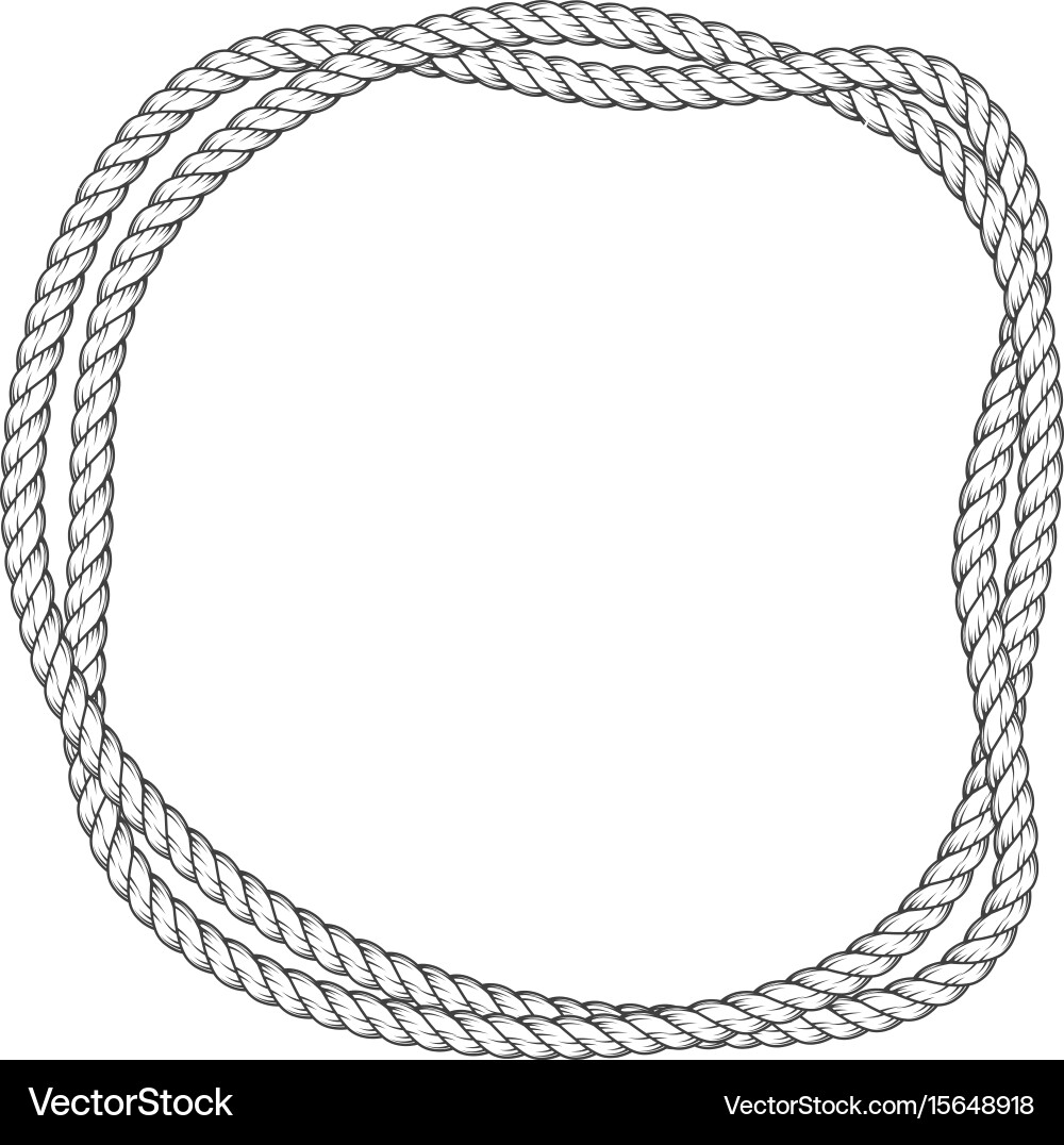 Twisted rope round frame - two interlaced ropes Vector Image